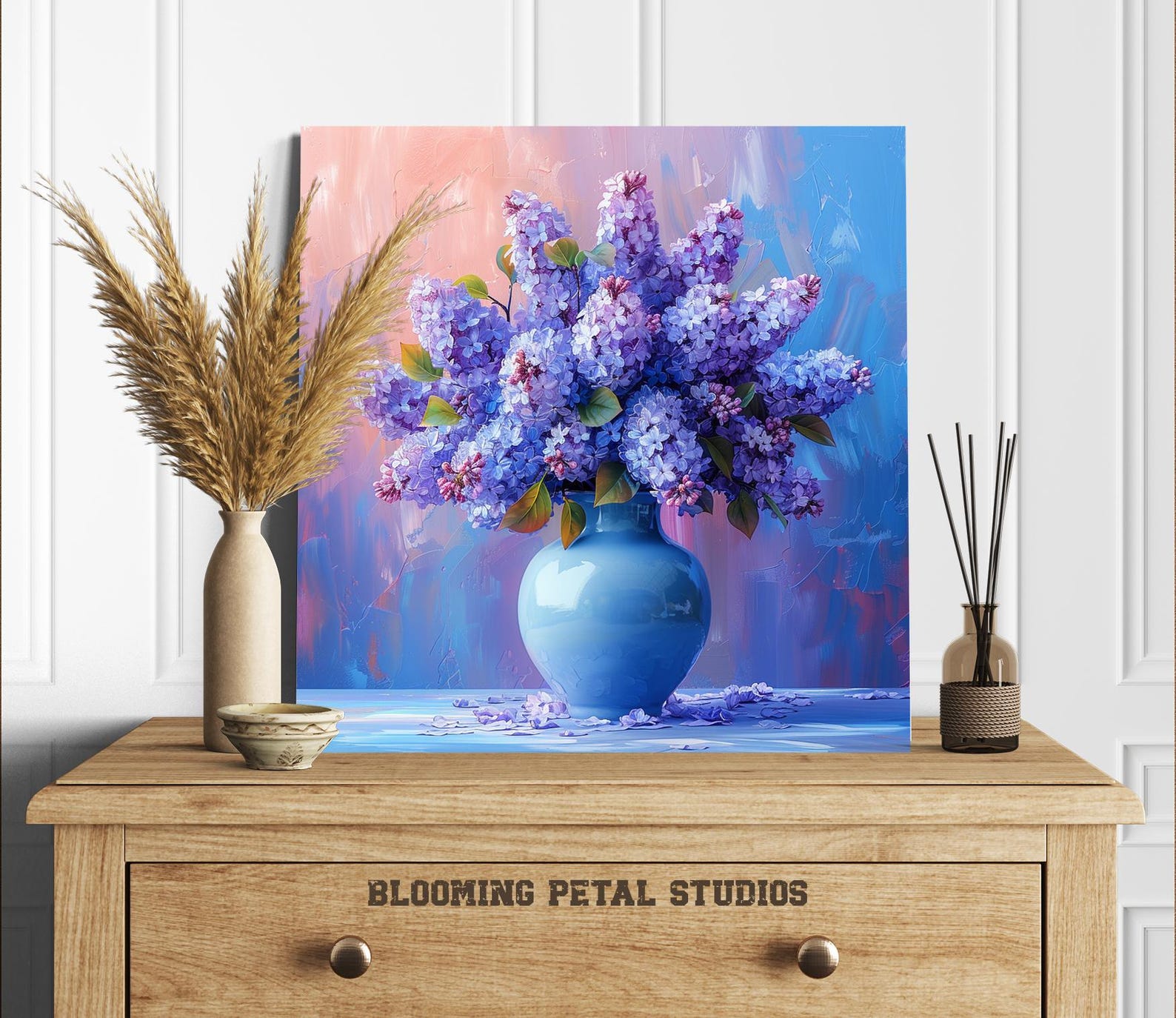 Lilac Wall Art, Canvas or Poster, Floral Contemporary Decor, Living ...