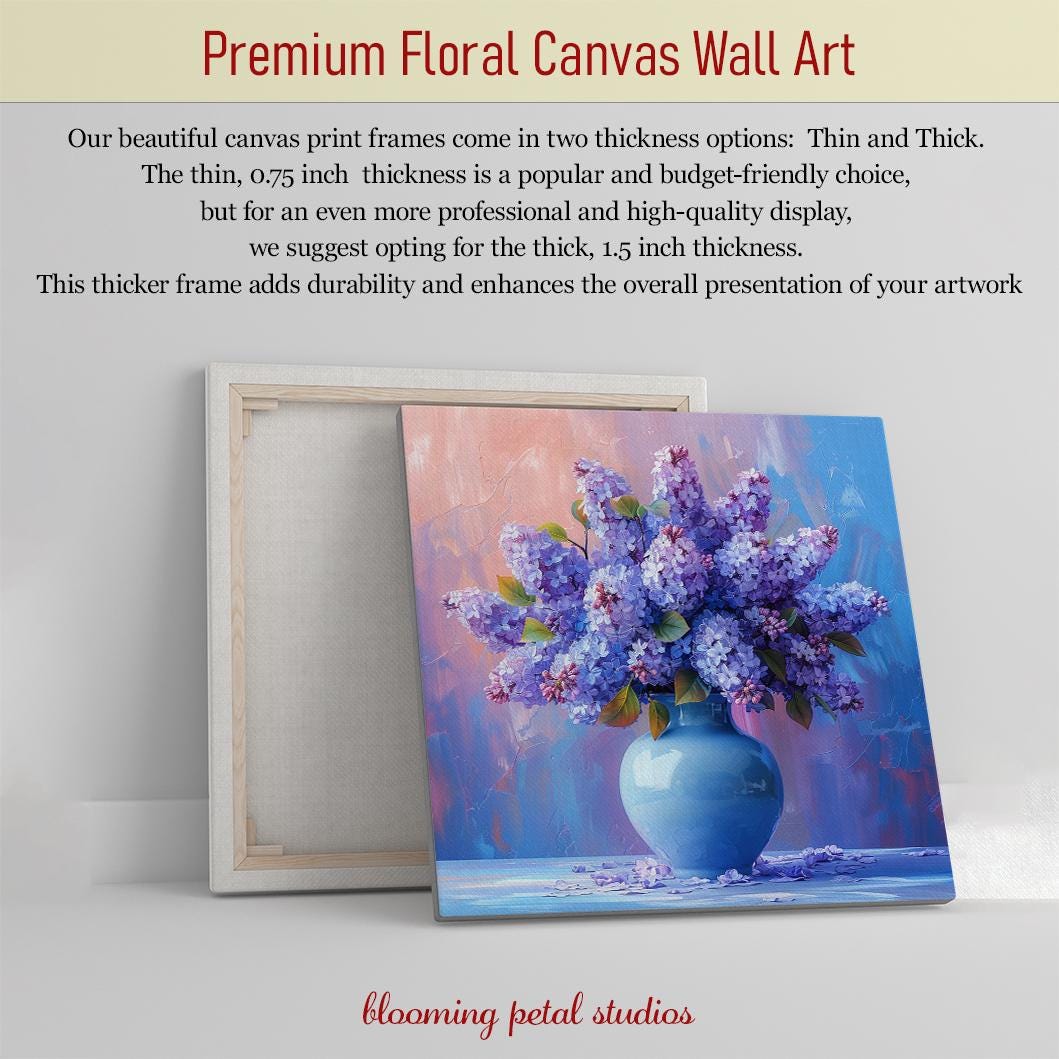 Lilac Wall Art, Canvas or Poster, Floral Contemporary Decor, Living ...