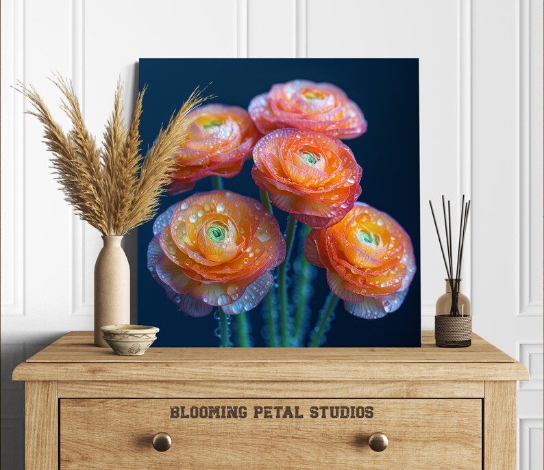 Ranunculus Wall Art, Canvas or Poster, Floral Contemporary Decor ...