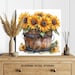 Sunflower Art, Canvas or Poster, Rustic Farmhouse Decor, Living Room ...