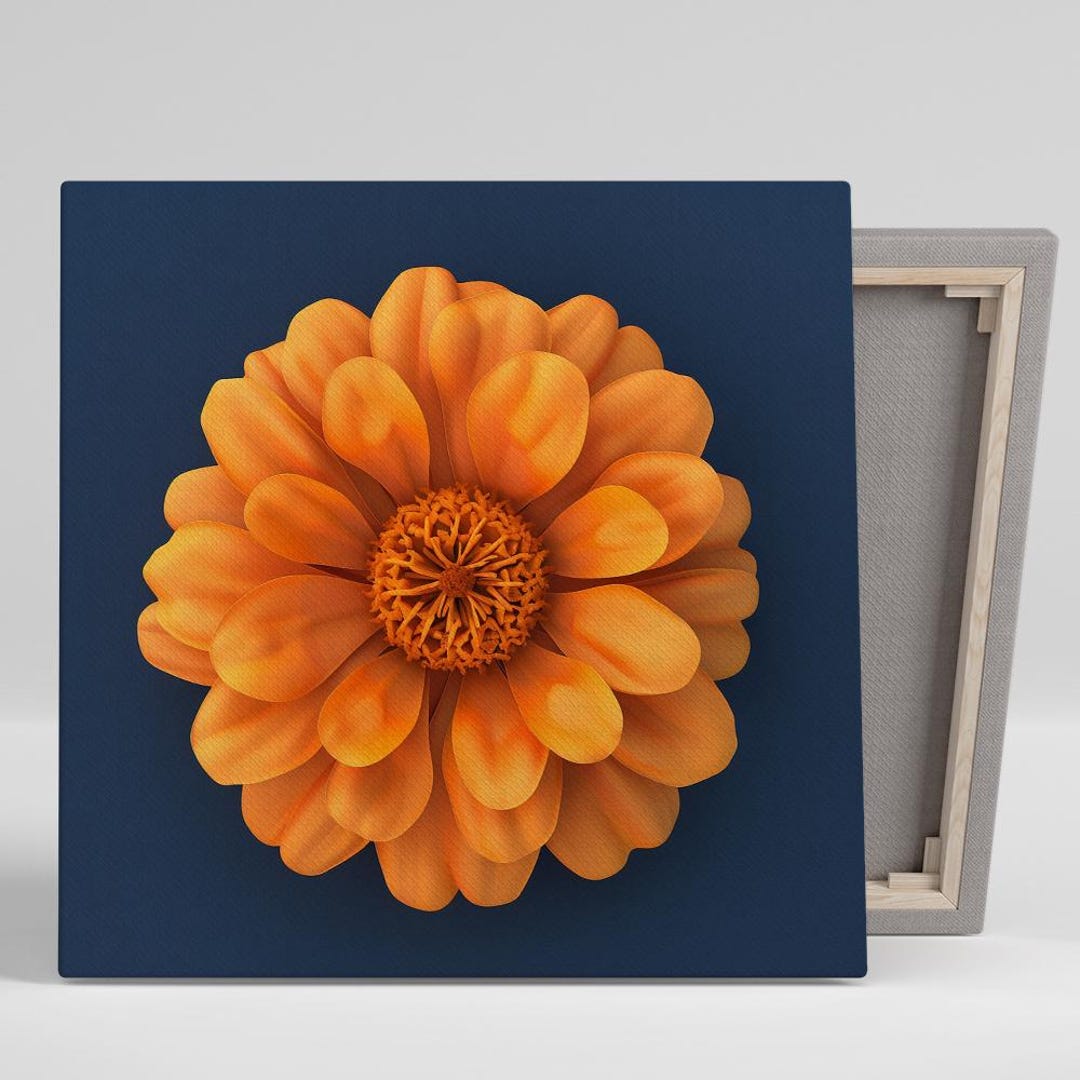 Zinnia Wall Art, Canvas or Poster, Floral Modern Minimalist Decor ...