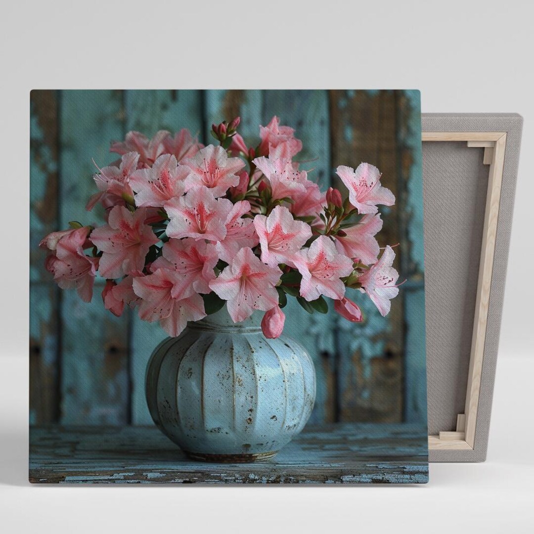 Azalea Art, Canvas or Poster, Floral Rustic Decor, Living Room Bedroom ...