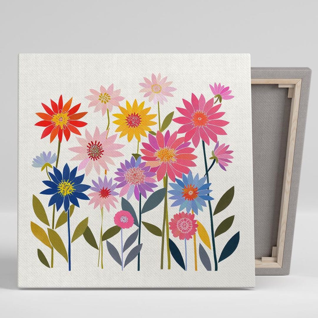 Daisy Delight Art, Canvas or Poster, Floral Whimsical Decor, Living ...