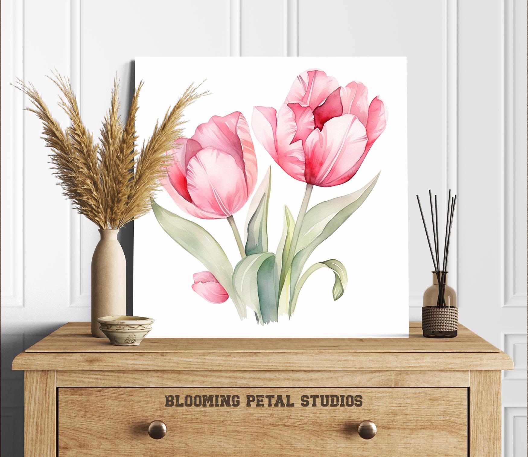 Tulip Wall Art, Canvas or Poster, Floral Contemporary Decor, Living ...