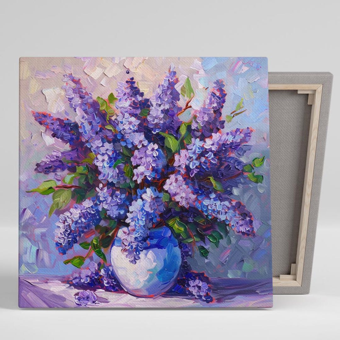 Lilac WALL Art, Canvas or Poster, Impressionism Floral Decor, Living ...