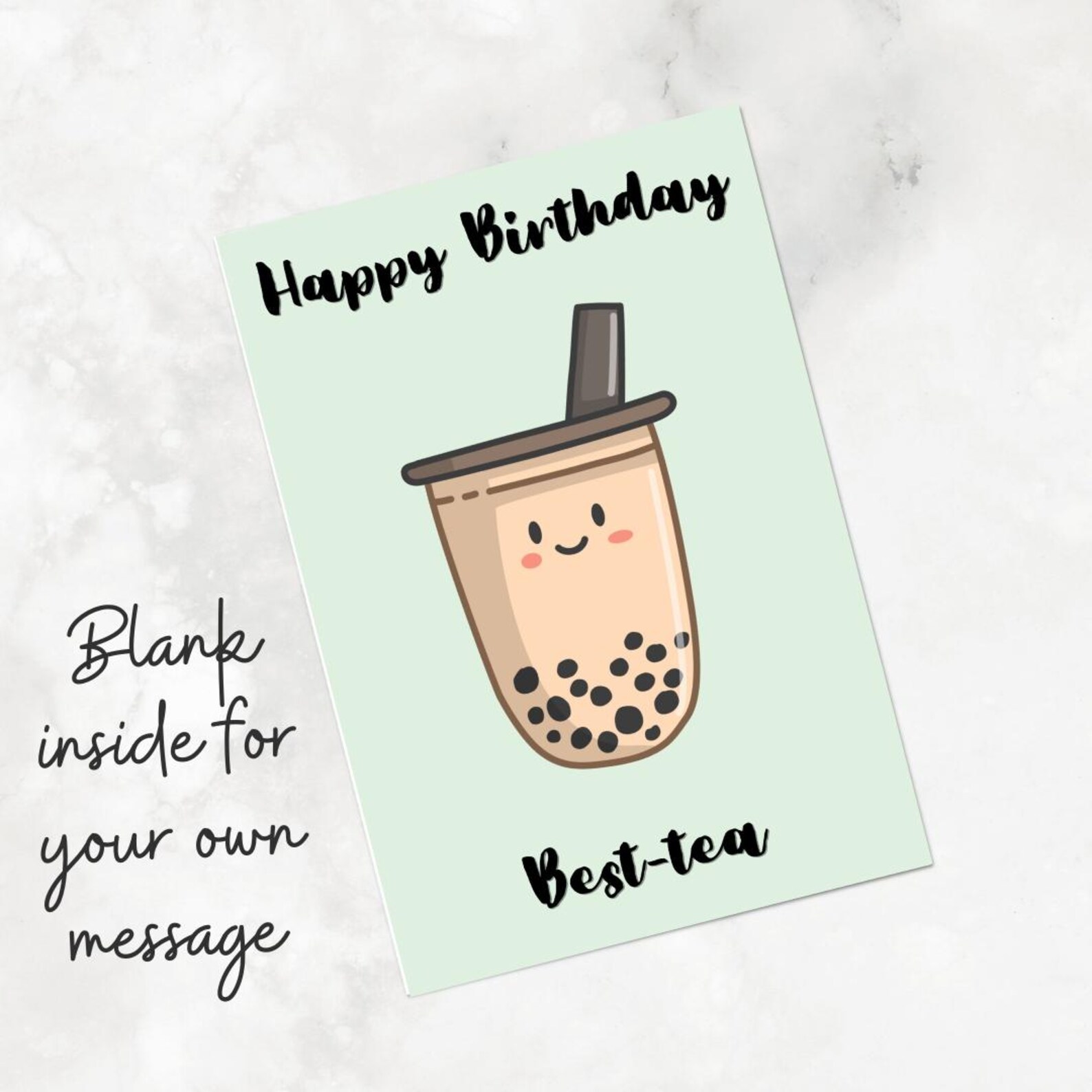 Boba Birthday Card -DIGITAL Download - Printable Birthday Card ...