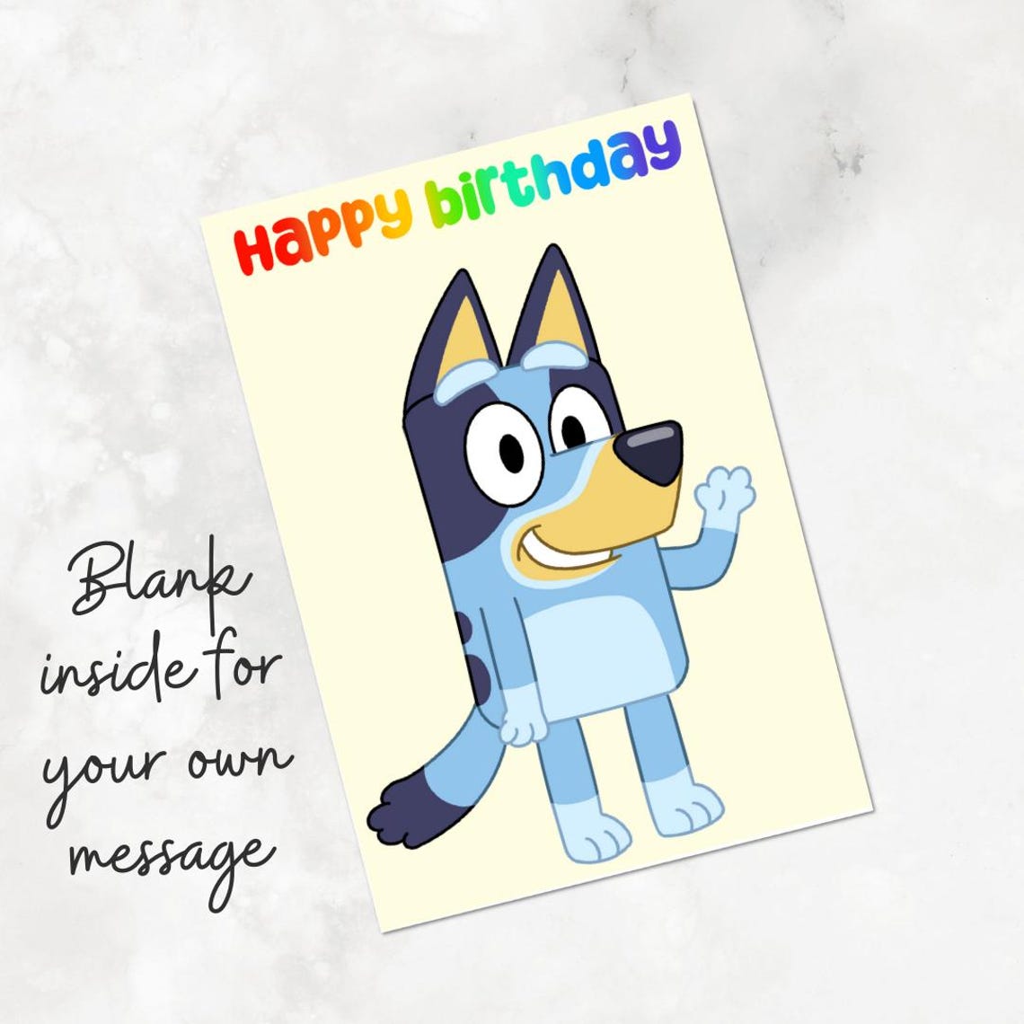 Bluey - DIGITAL Download - Printable Birthday Card Featuring Bluey ...