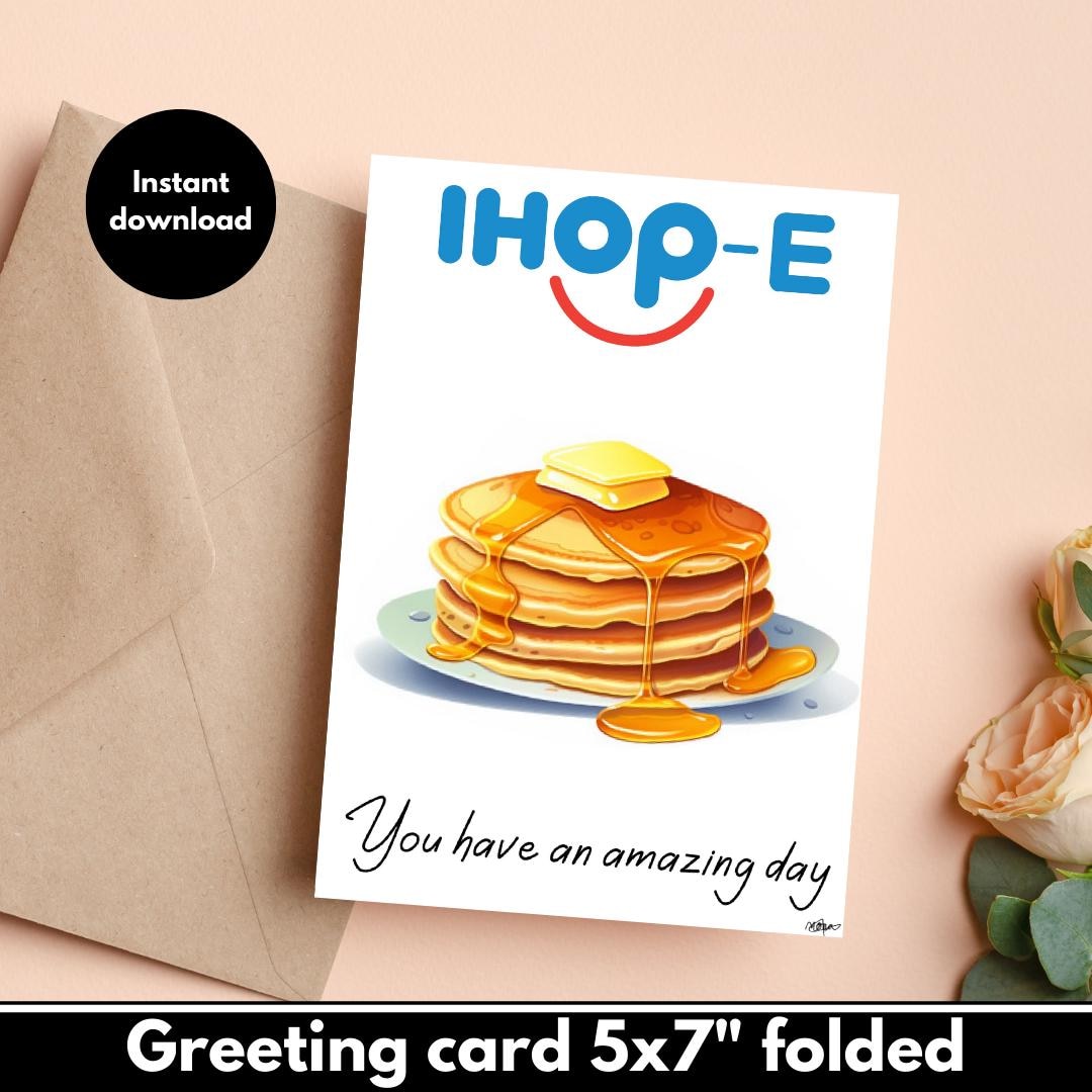 Ihop-inspired - DIGITAL Download - Printable Birthday Card Featuring ...