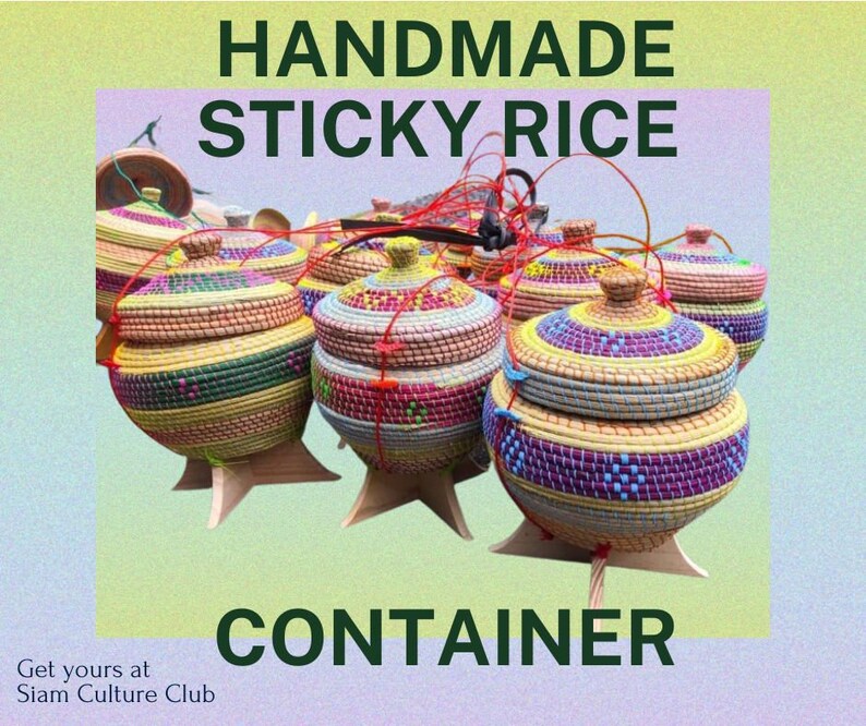 Thai Sticky Rice Container kratib L Pumpkin Shape L Handmade by Local ...