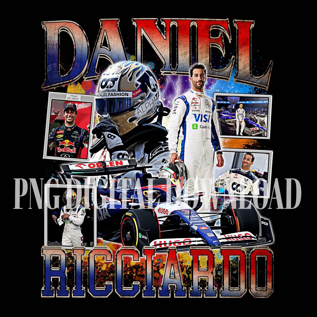 Daniel Ricciardo PNG ,formula 1 Racing Png , Retro Design T-shirt ...