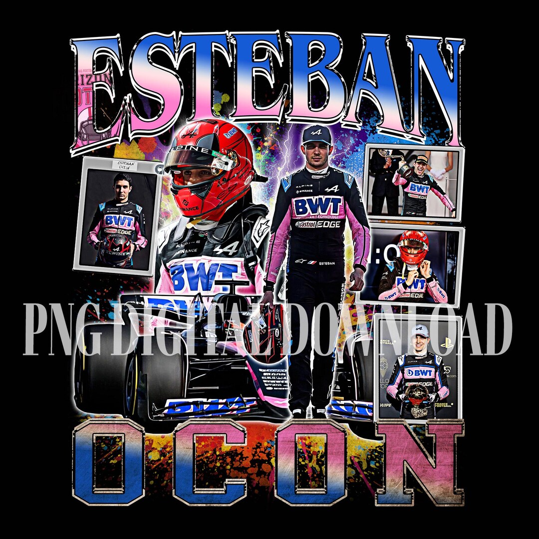 Esteban Ocon PNG , Formula 1 Racing Png , Retro Design T-shirt ,digital ...