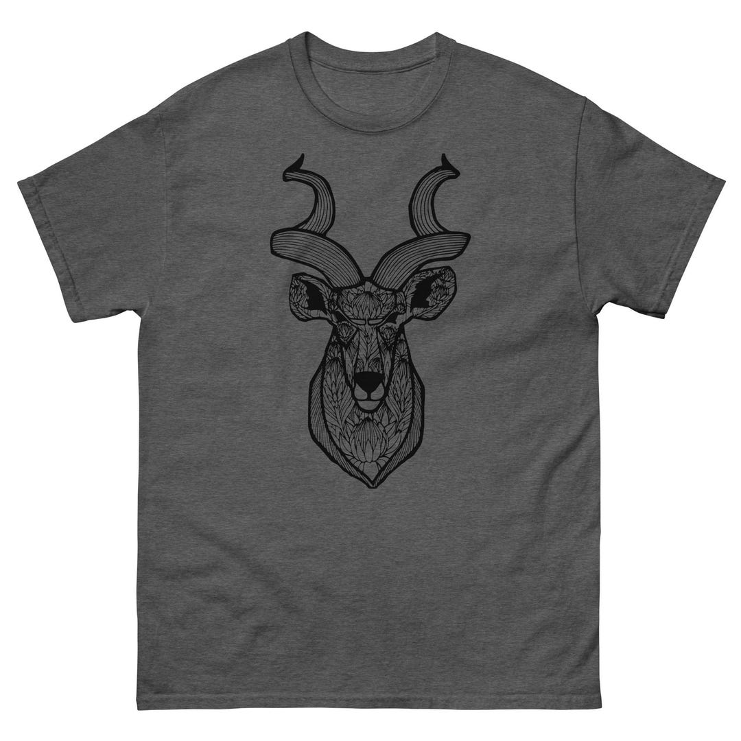 Kudu With Kind Protea T-shirt black Print Unisex Classic Tee - Etsy