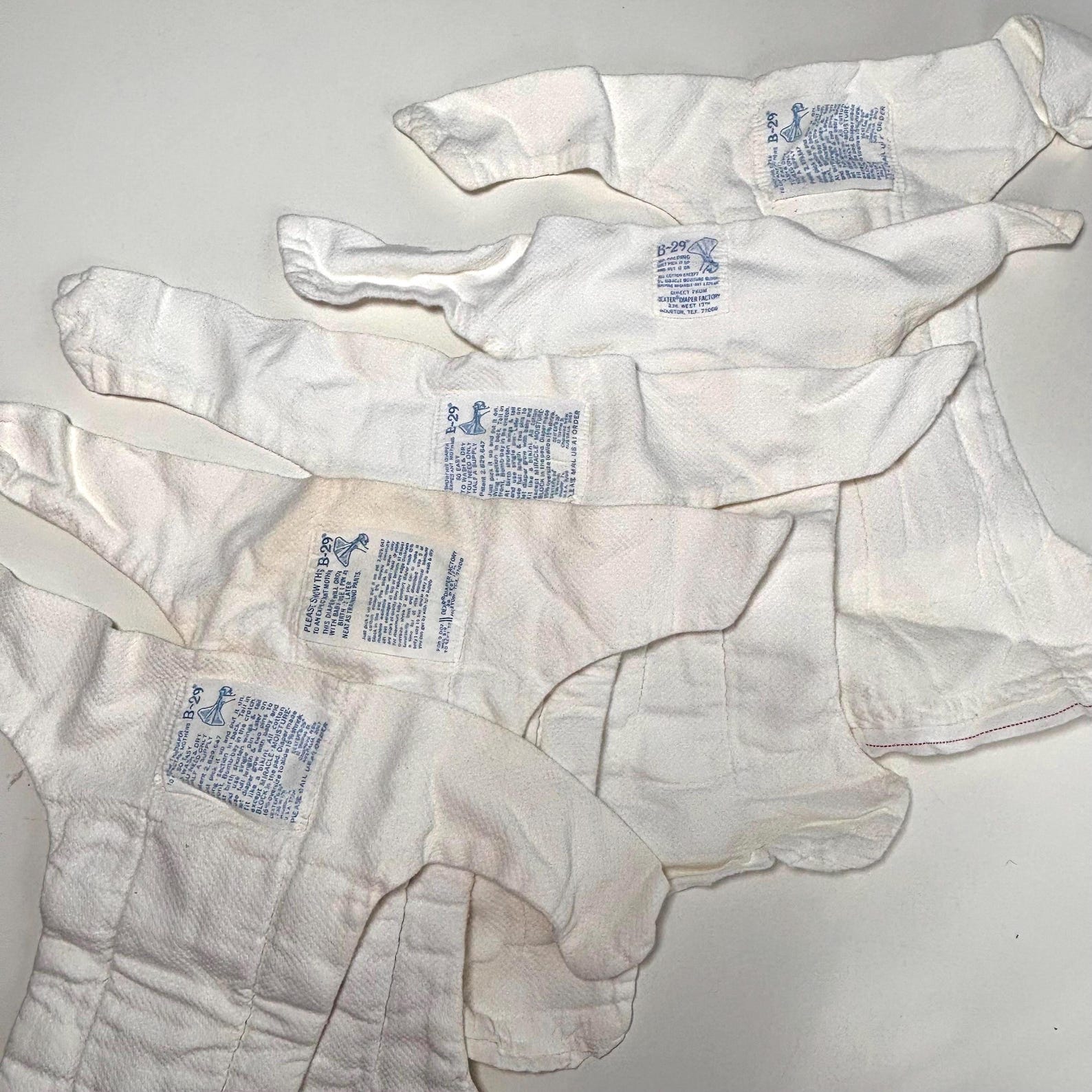 Vintage 1940s Cloth Diaper Set: Dexter Prefold, Reusable Cotton Gauze ...