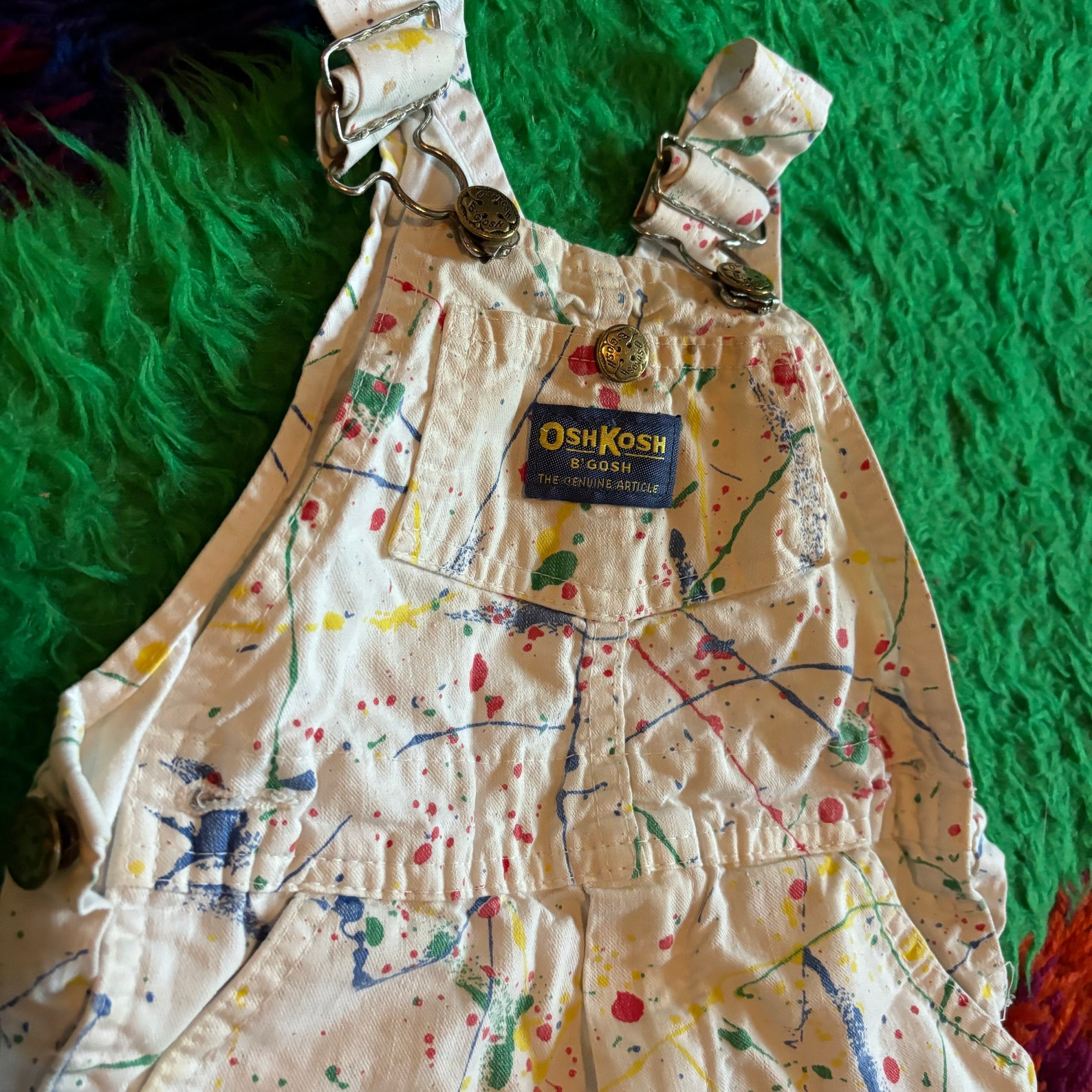Vtg 80s OSHKOSH B'gosh PAINT SPLATTER Overalls // Vintage Size 2T Made ...