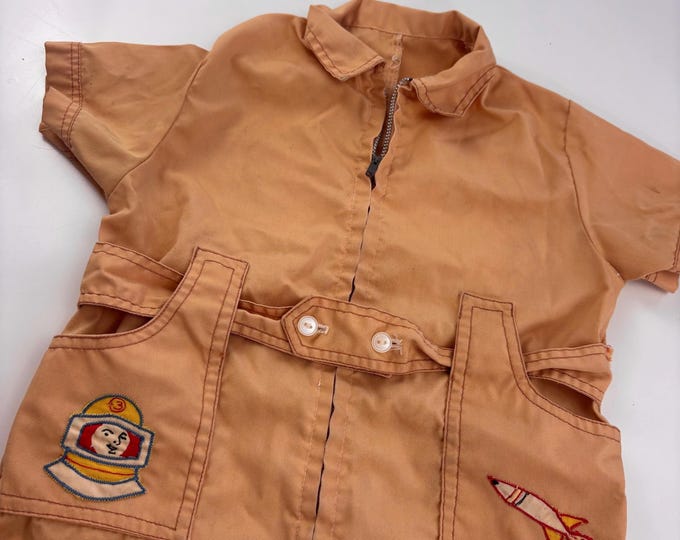 Vtg Kids 70s SPACE THEMED JUMPSUIT // Vintage Kids Size 2 Astronaut ...