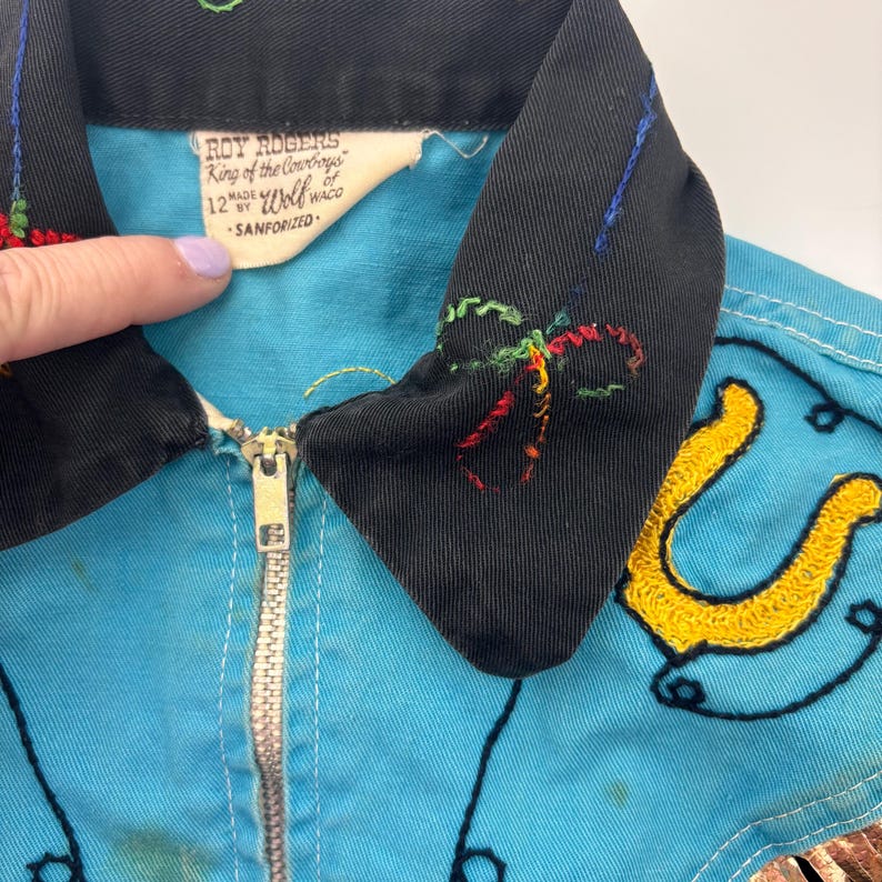 Vtg Kids 50s Roy Rogers Wolf of Waco Sanforized Size 12 Western ...