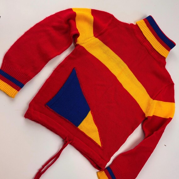 vtg kids 70s COLOR BLOCK SWEATER // vintage size 4/5 … - Gem