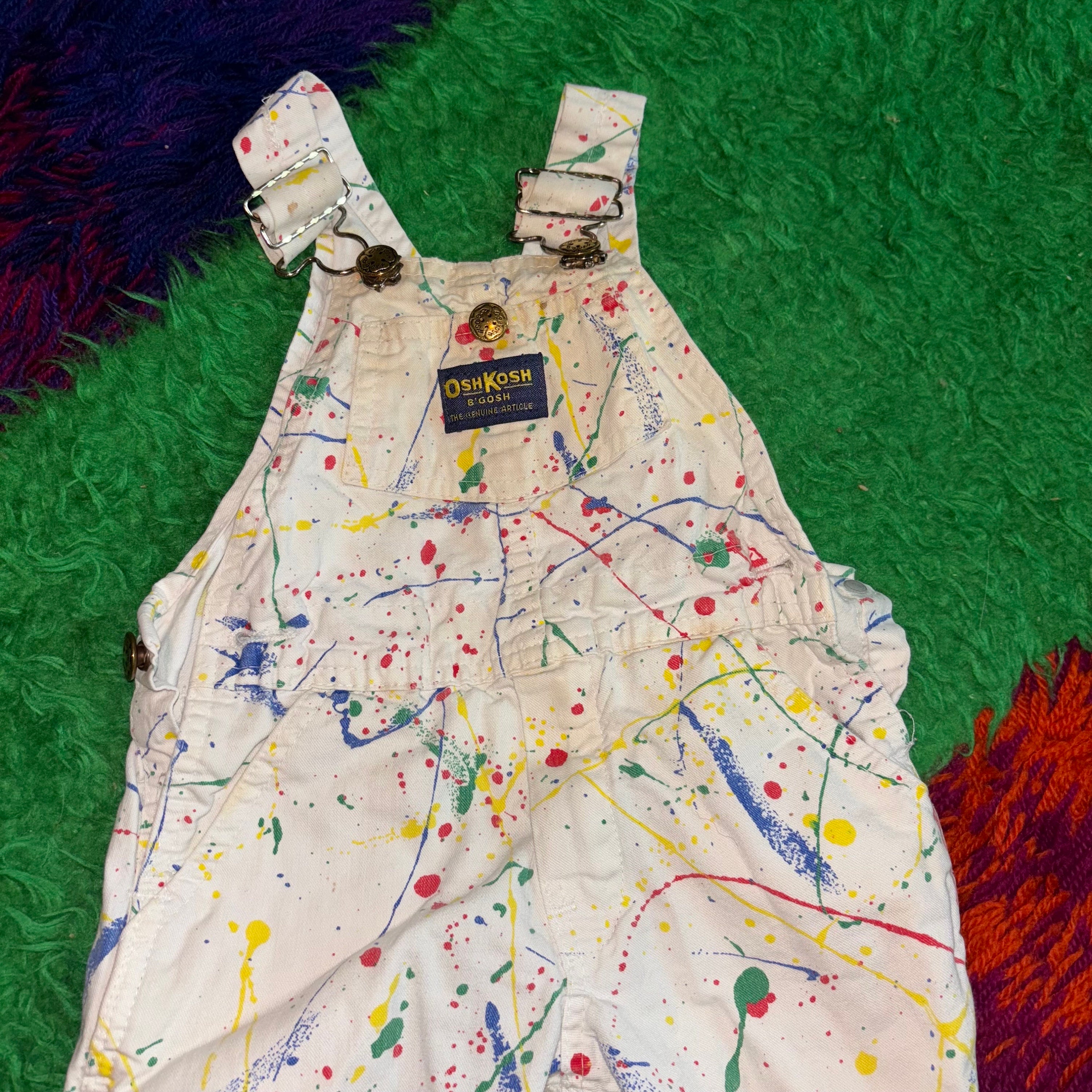 Vtg 80s OSHKOSH B'gosh PAINT SPLATTER Overalls // Vintage Size 2T Made ...