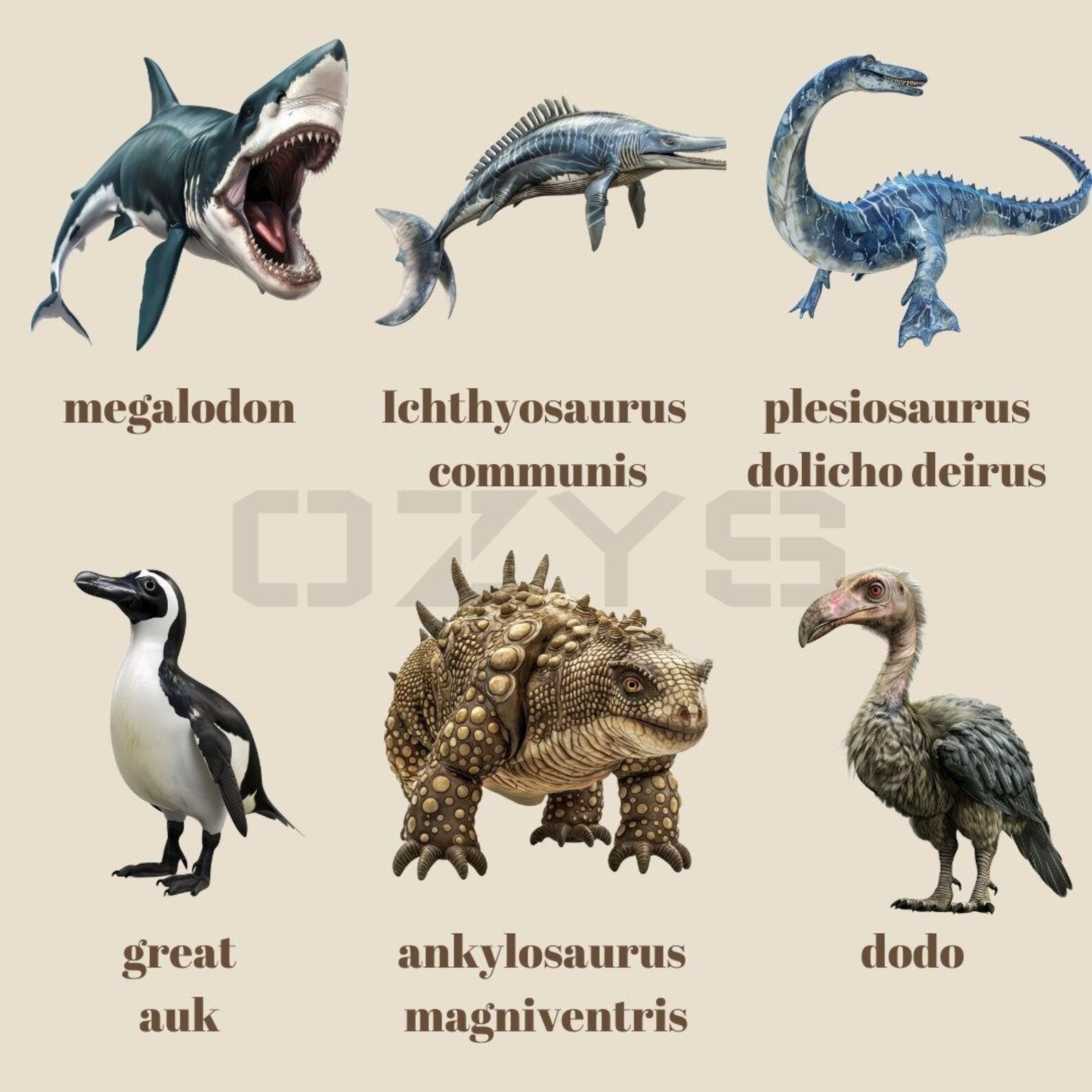 Cenozoic Era Animals, Trex Clipart Bundle, Illustration Art, Jurrasic ...