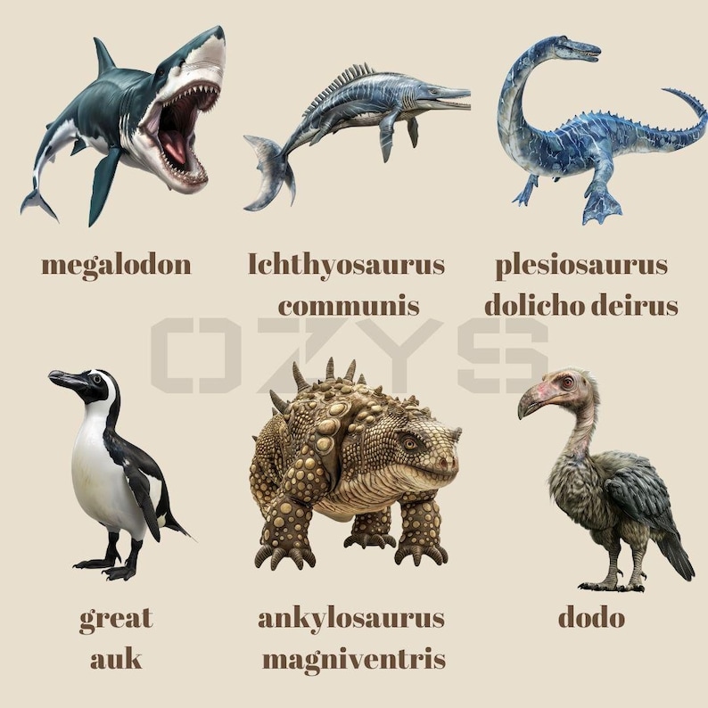 Cenozoic Era Animals, Trex Clipart Bundle, Illustration Art, Jurrasic ...