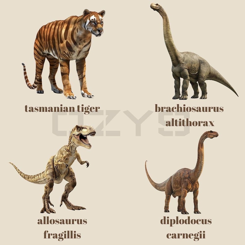 Cenozoic Era Animals, Trex Clipart Bundle, Illustration Art, Jurrasic ...
