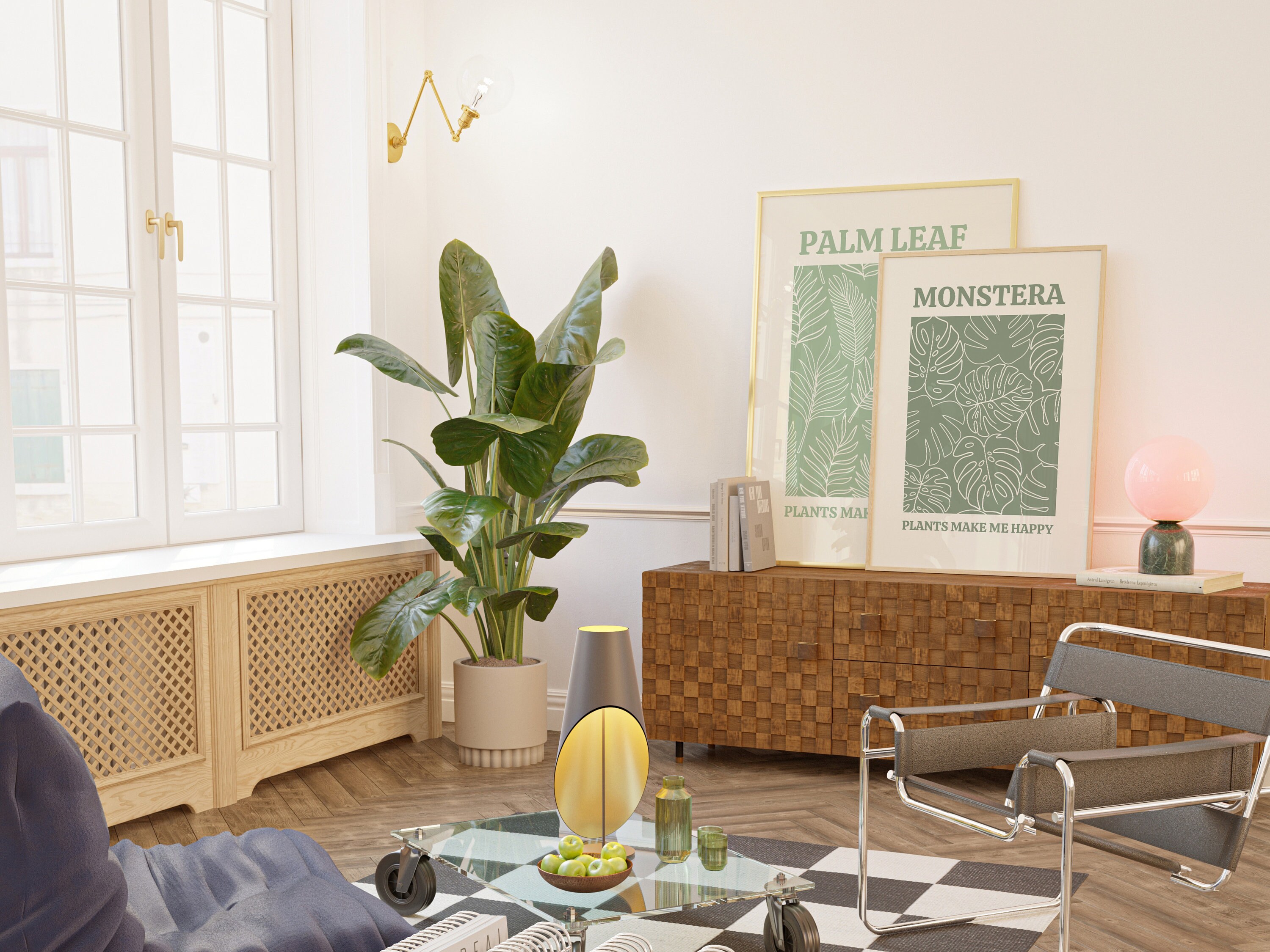 Variegated Monstera Poster Digital Print, Olive Green Wall Art for ...