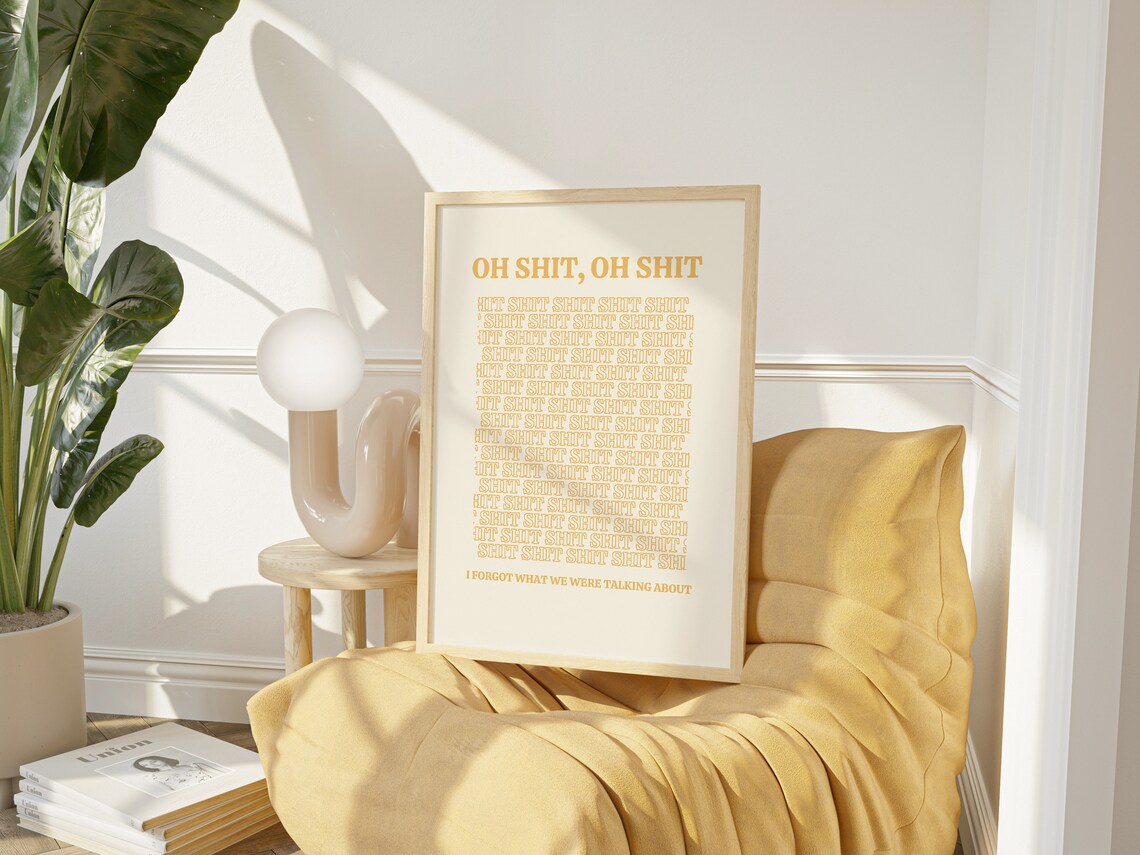 Oh Shit Digital Print, Gen Z Wall Art, Gen Z Decor, Millennial Wall Art ...