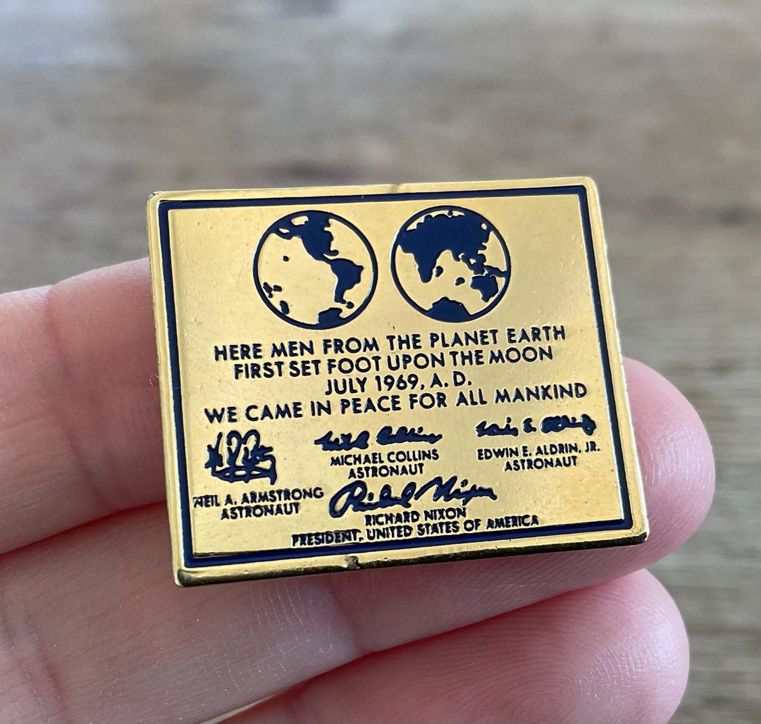 Apollo 11 Moon Landing Pin Replica – Lunar Plaque 1969 – Neil Armstrong ...