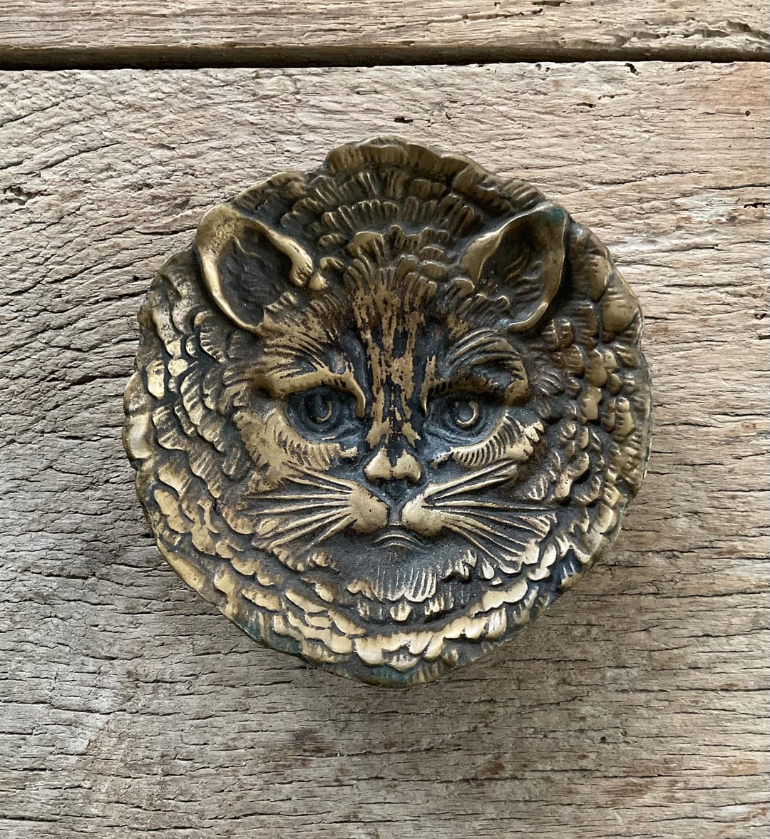 Antique Brass Trinket Box With Cat France 1920s for Jewelry Change Keys ...