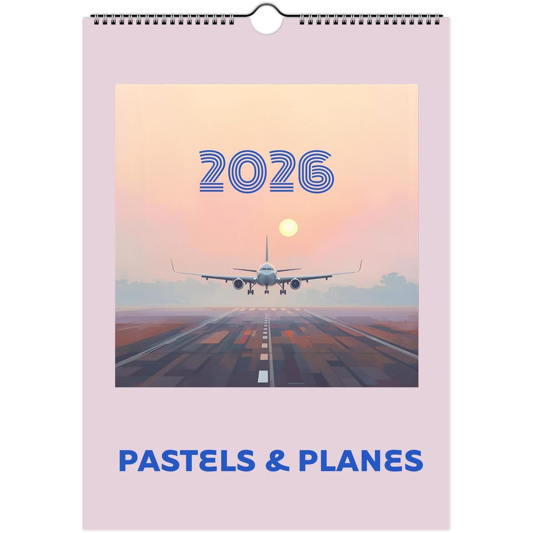 2026 Aviation Wall Calendar | Pastel Fantasy Airplane Decor | Gift for ...