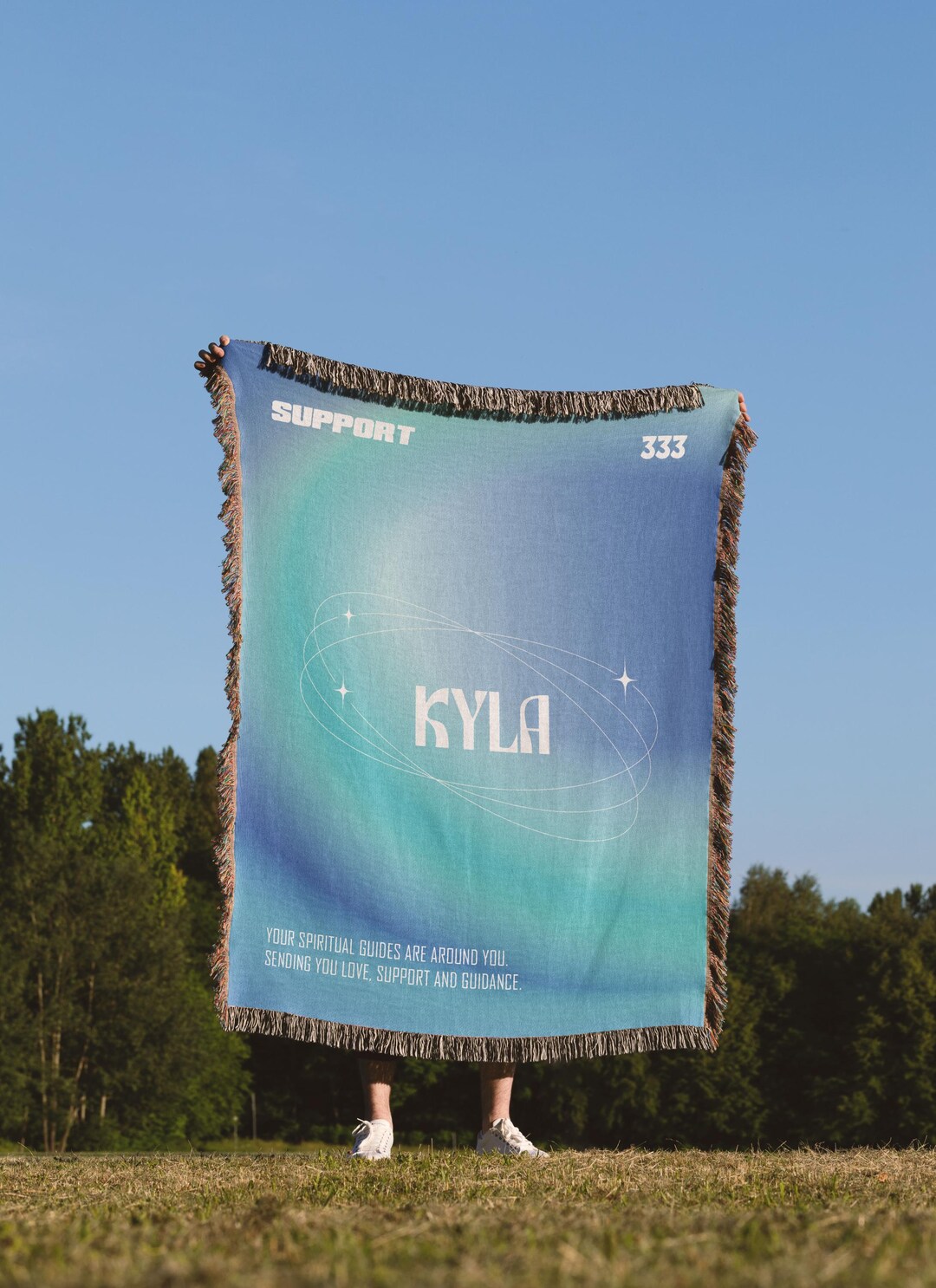 Angel Numbers Woven Throw, Spiritual Gift, Cozy Aura Blanket, 777 111 ...