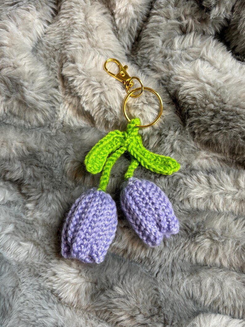 Crochet Tulip Keychain - Etsy