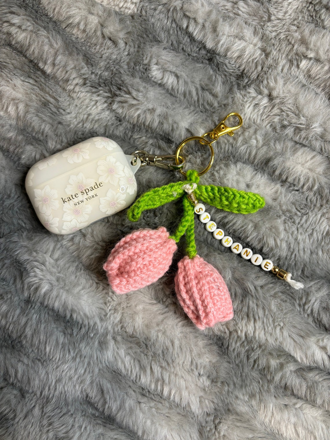 Crochet Tulip Keychain - Etsy