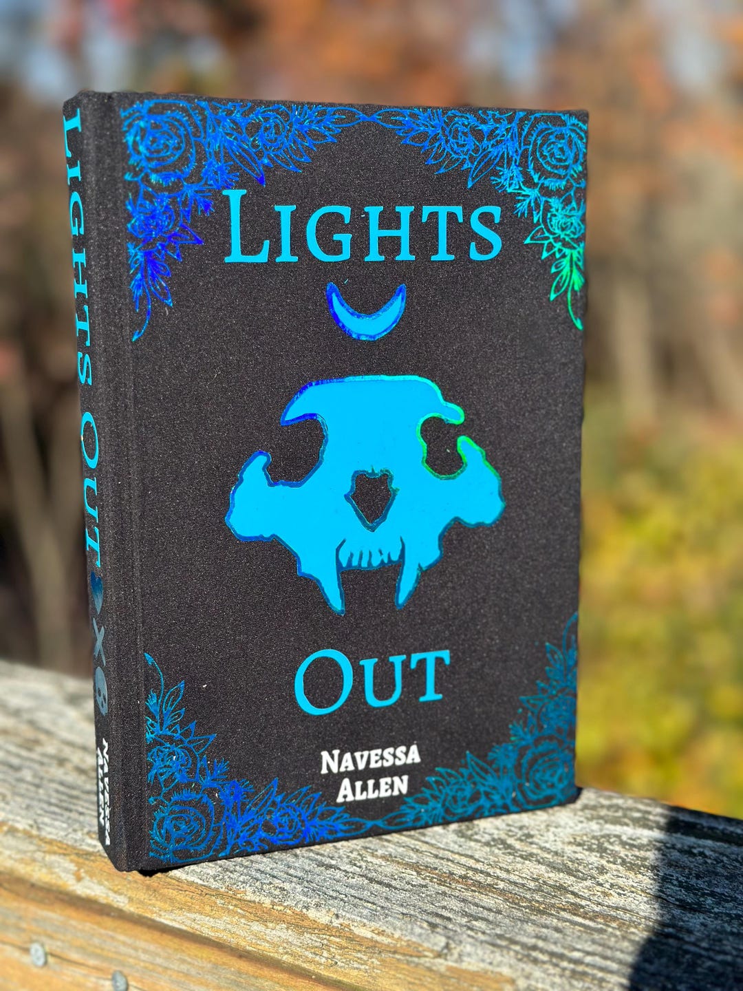 Lights Out Rebound Book | Cat Skull, Holographic Foil, Sprayed Edges - Etsy