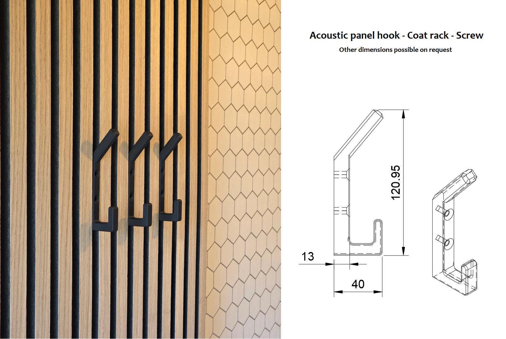 Acoustic Panel Hook - Double Coat Hook - 5 PACK - Screw - Etsy