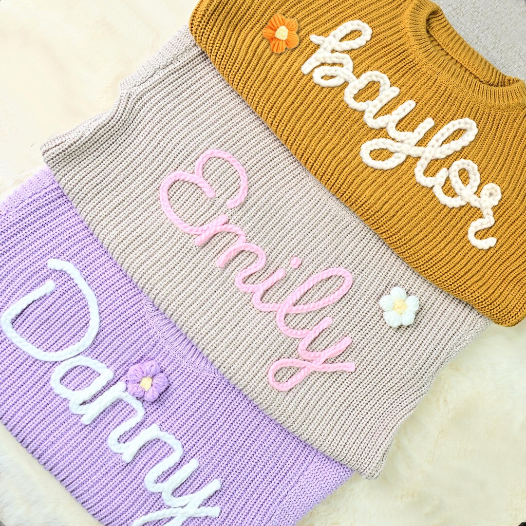 Personalized Baby Sweater With Name/custom Knitted Baby Name Sweater ...