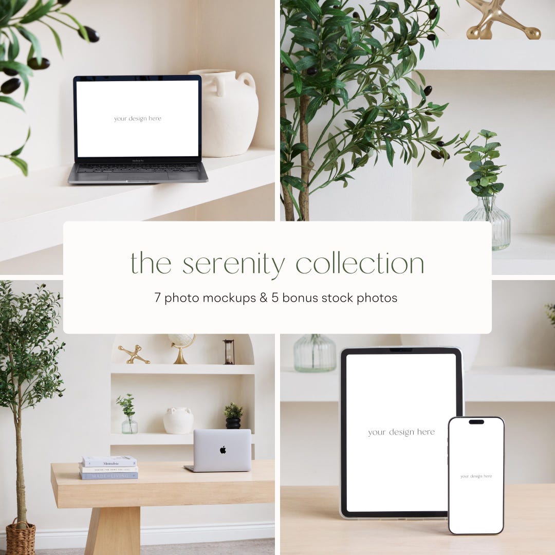 Serenity Mockup & Stock Photo Collection | Light and Airy Phone, Tablet ...