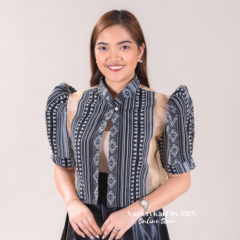 Modern Igorot Style Puff Sleeves Filipiniana Chinese Collar - Etsy