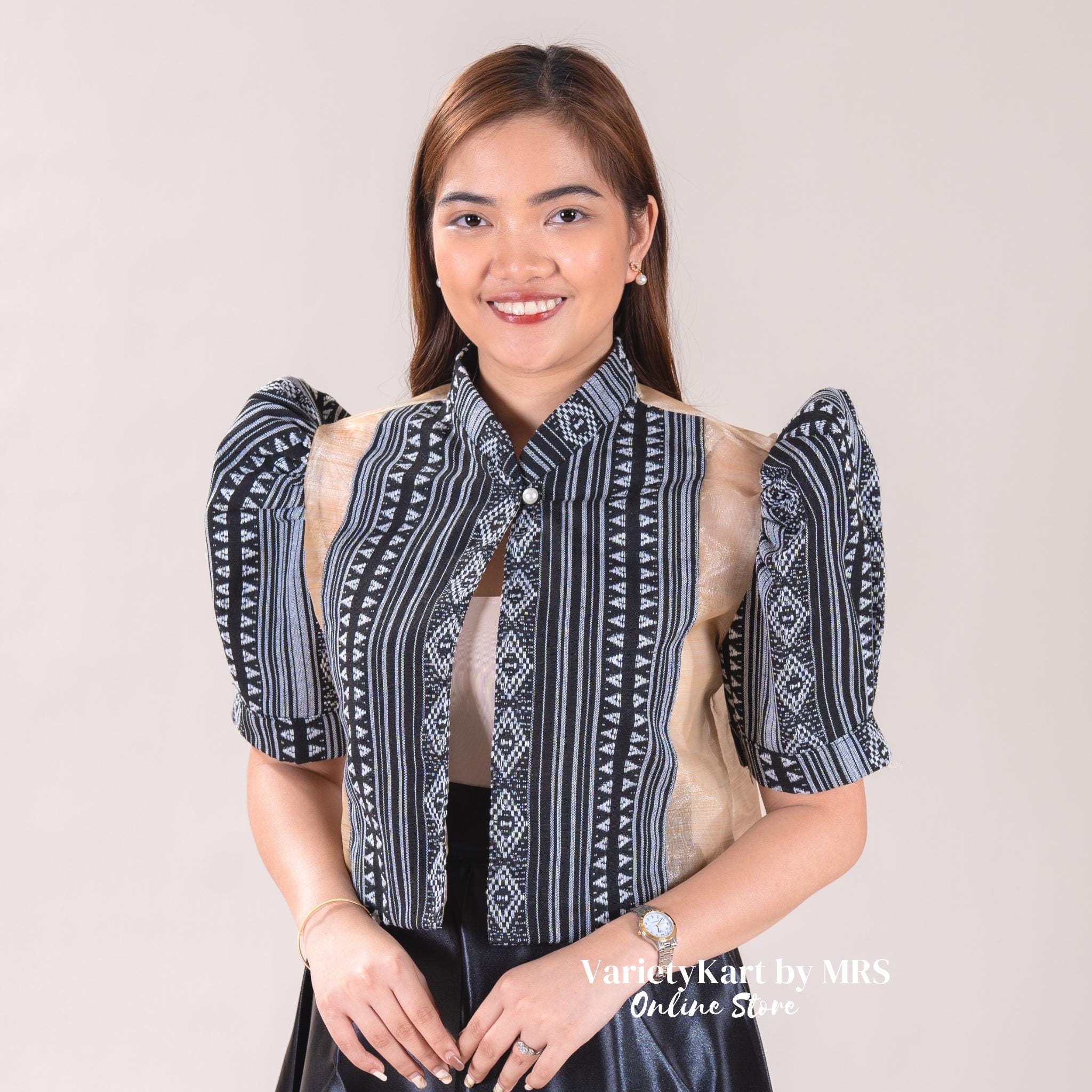 Modern Igorot Style Puff Sleeves Filipiniana Chinese Collar - Etsy