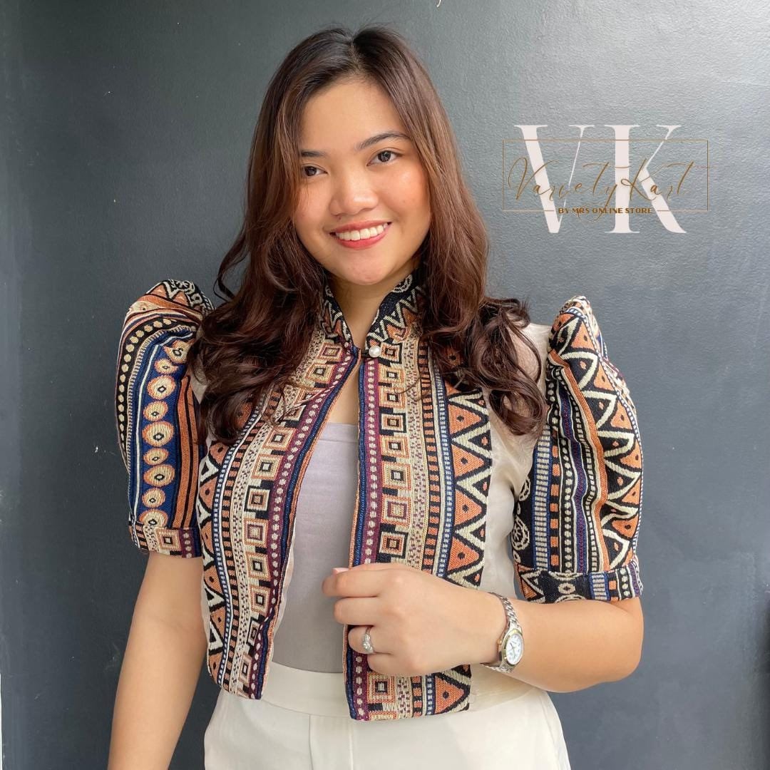 Premium Ethnic Modern Filipiniana Puff Sleeves With Organza - Etsy