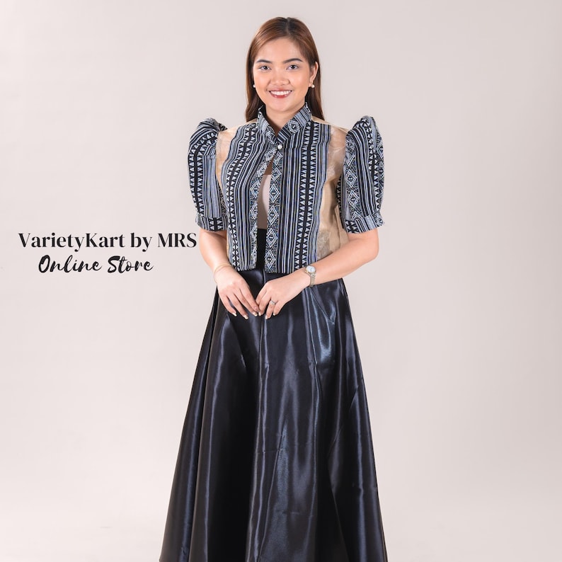 Modern Igorot Style Puff Sleeves Filipiniana Chinese Collar - Etsy
