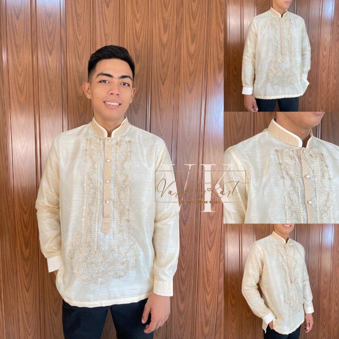 Classic Pina Organza Chinese Collar Barong Tagalog With Lining ( Random ...