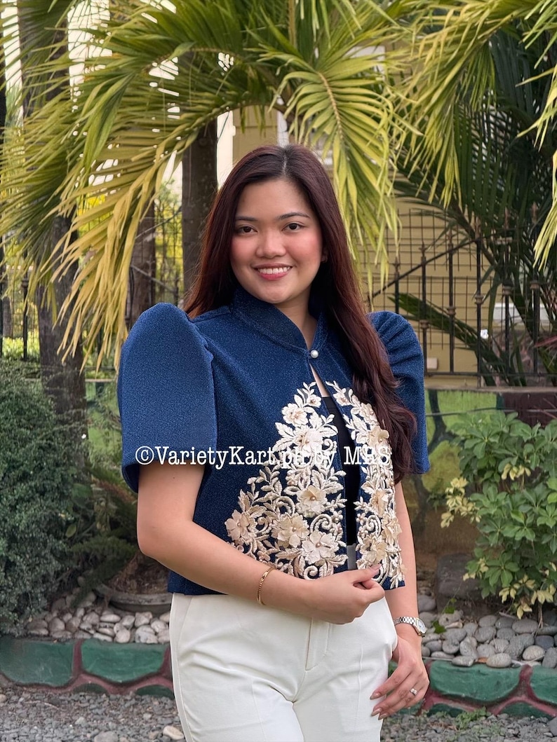 Modern Candycrush Filipiniana Bolero Chinese Collar With Lace Design - Etsy