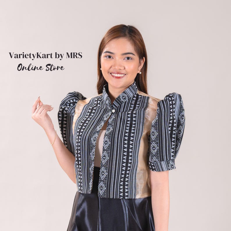 Modern Igorot Style Puff Sleeves Filipiniana Chinese Collar - Etsy