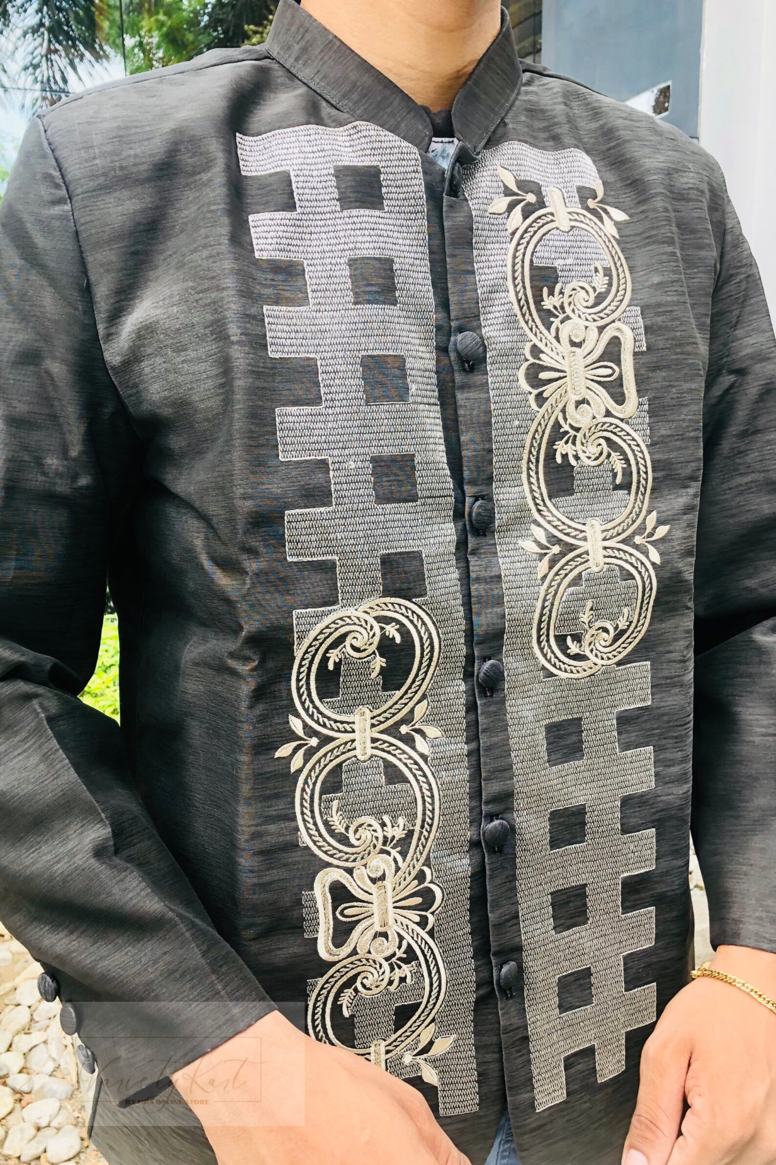 Gray Black Elegant Modern Coat Barong Tagalog Kultura Fusion - Etsy