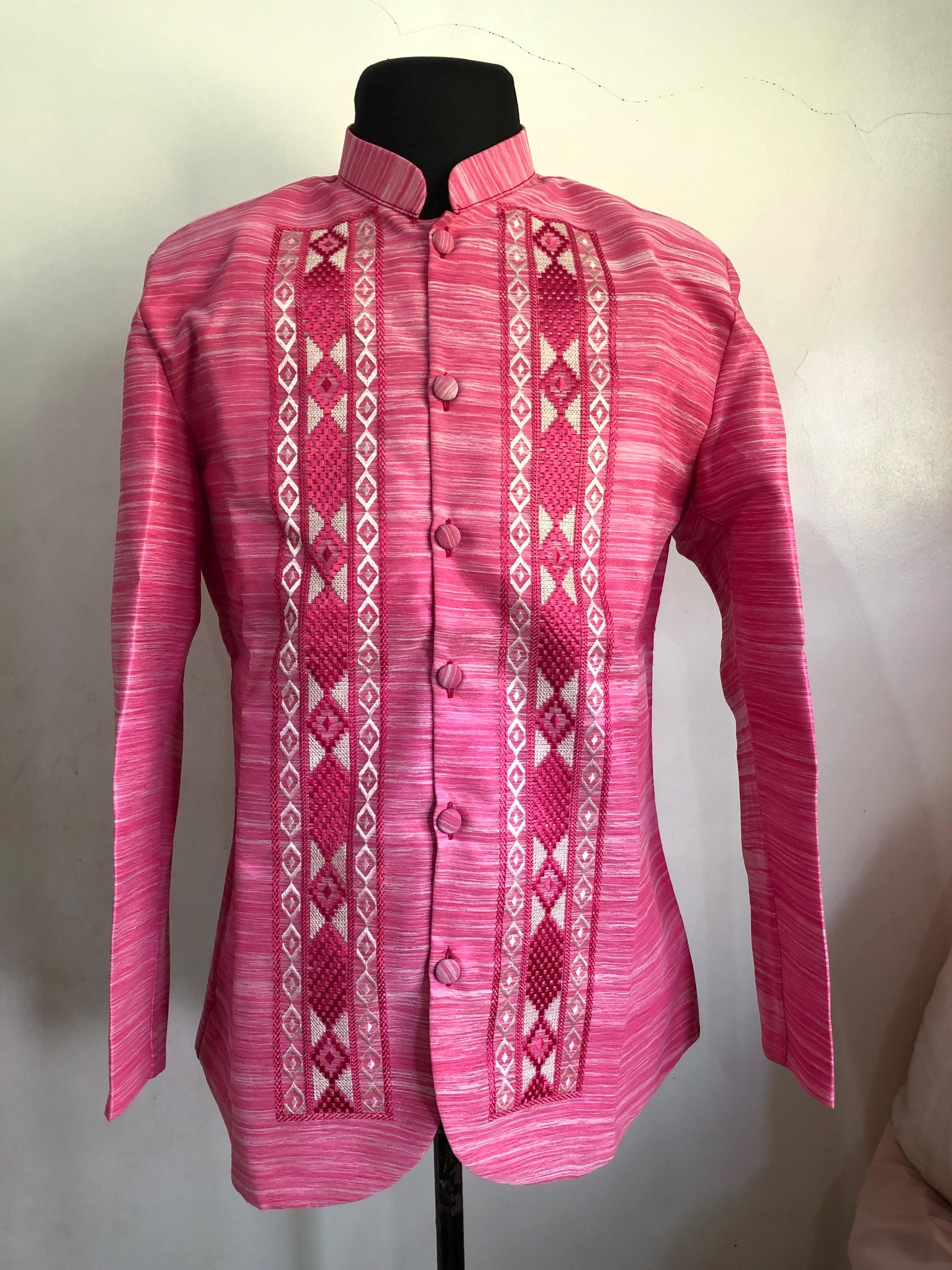 Modern Coat Barong Elegance Coat Barong for Men in Pink / Beige Shade ...