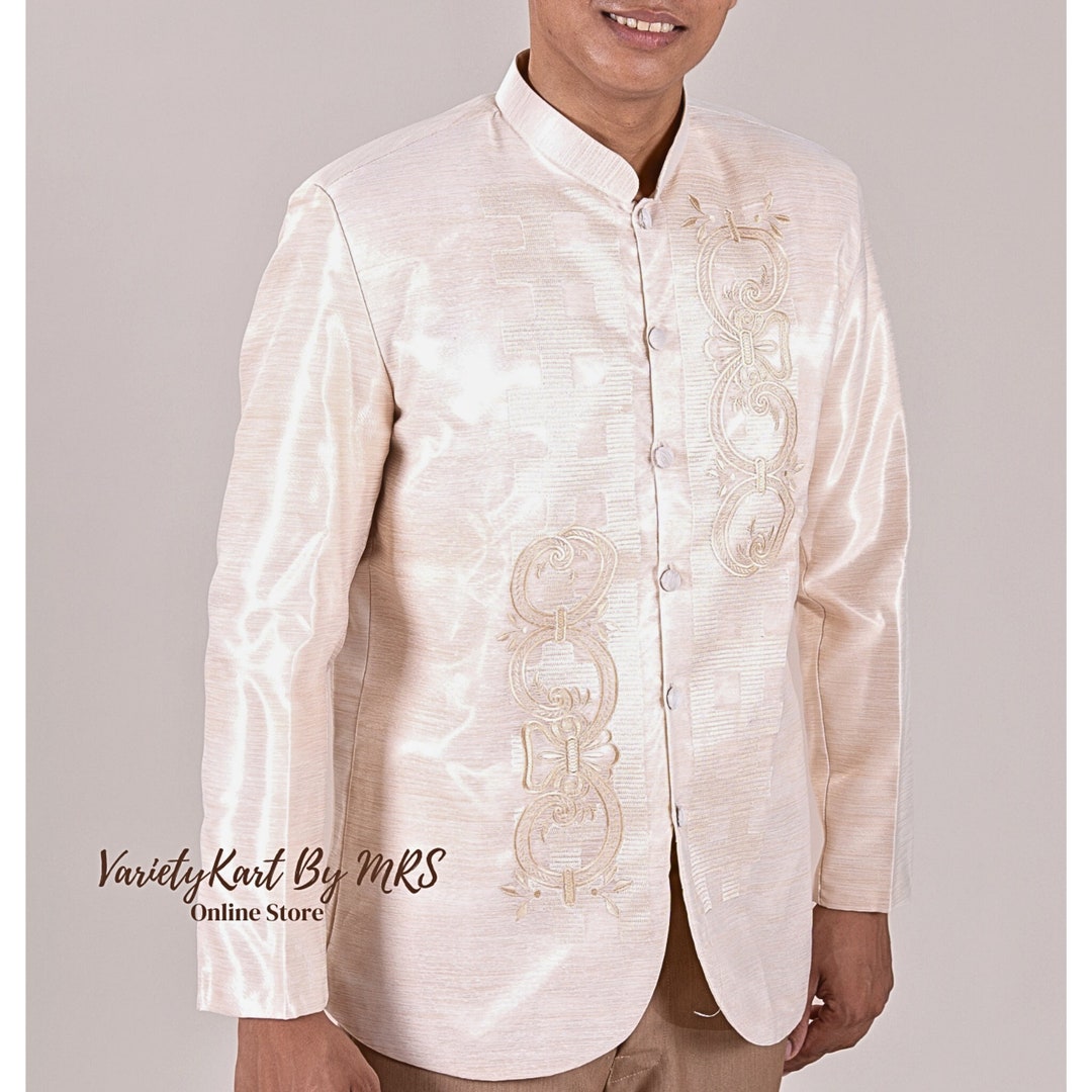 Edward Teng Coat Barong Luxe Embroidered Padded Venusia - Etsy