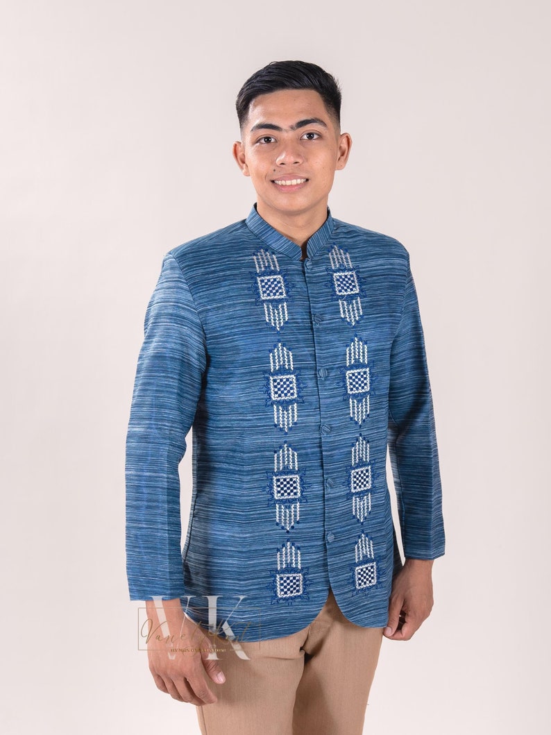 Modern Ethnic Woven Elegance Coat Barong for Men - Etsy