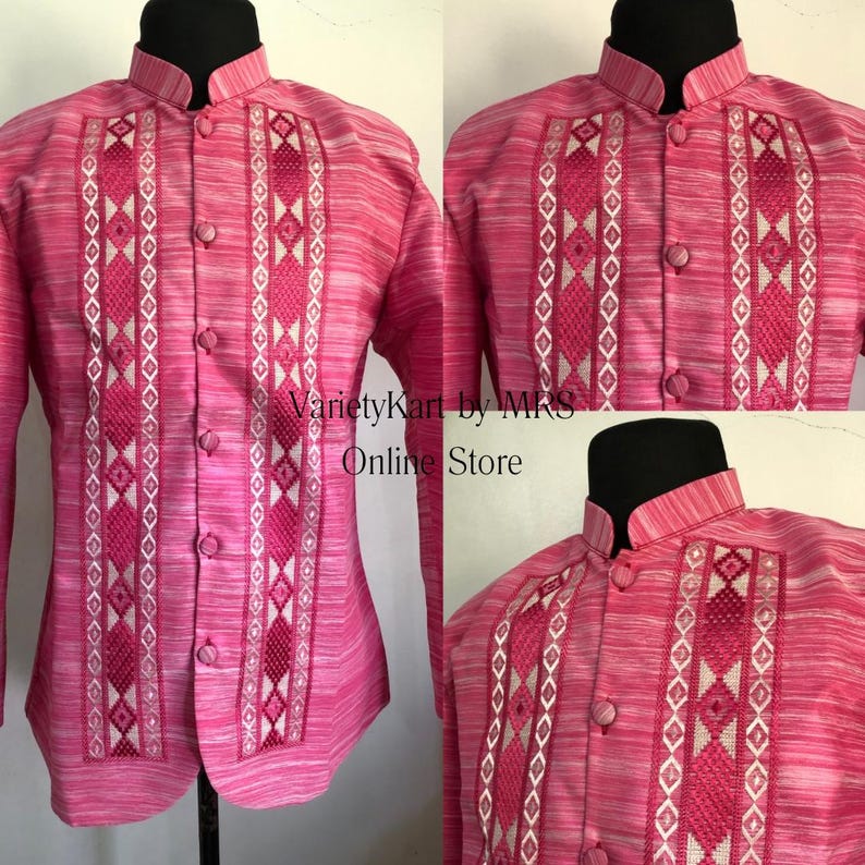 Modern Coat Barong Elegance Coat Barong for Men in Pink / Beige Shade ...