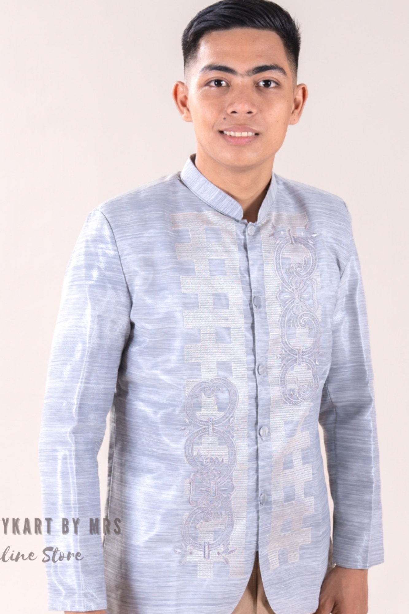 Gray Black Elegant Modern Coat Barong Tagalog Kultura Fusion - Etsy